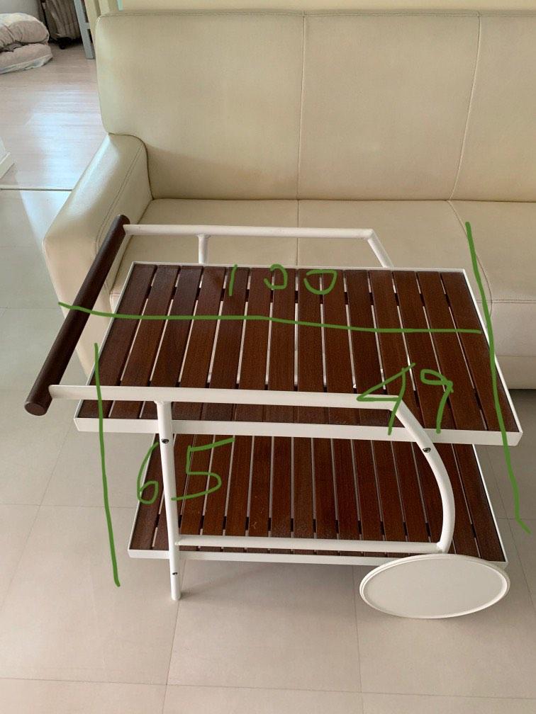 Moveable snack food table tray table push cart , Furniture & Home ...