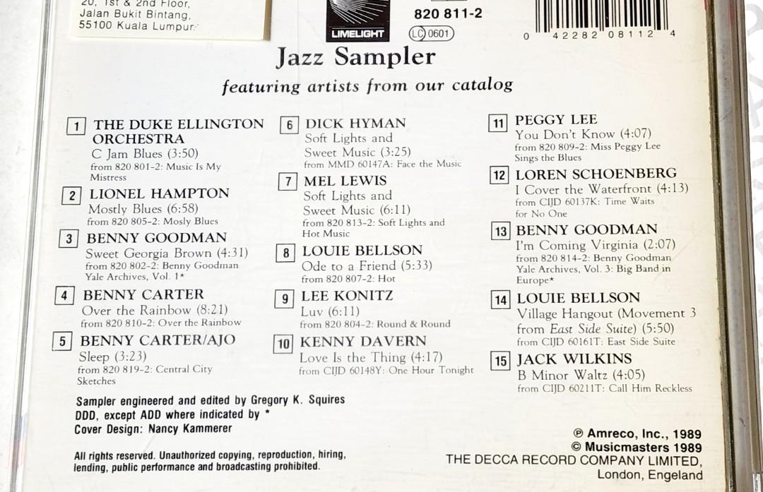 Music Masters Jazz Sampler ( MADE IN WEST GERMANY by PDO ) CD, Hobbies ...
