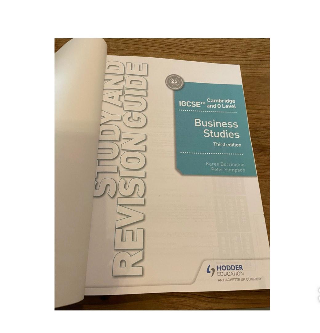 NEW IGCSE and O level Business Studies Study & Revision guide. Hodder education. 3rd edition ...
