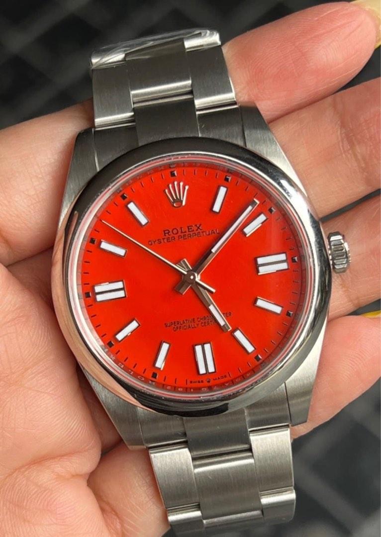 New Rolex OP41mm red, Luxury, Watches on Carousell