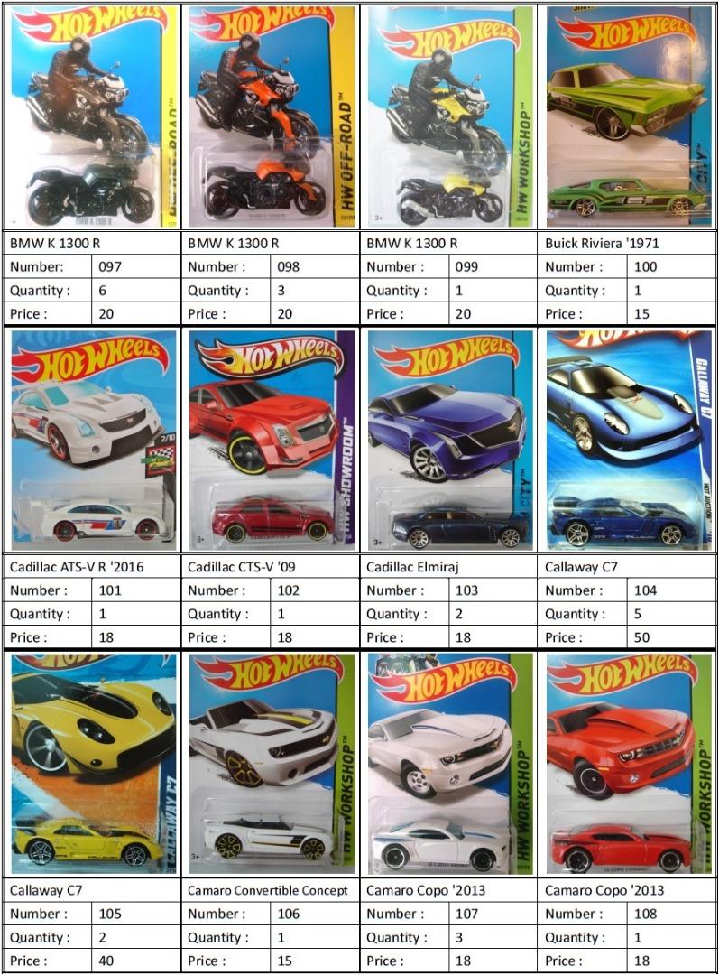 (Part2 of 4) Hotwheels Hot Wheels BMW Buick Riviera Cadillac Callway C7 ...