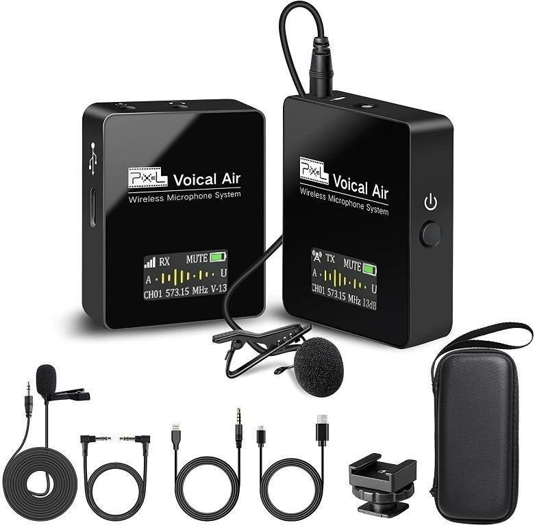 Pixel Wireless Lavalier Microphone Compact Wireless Microphone System ...