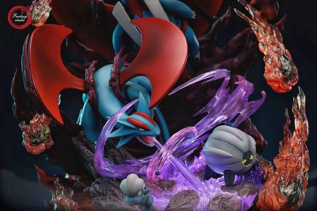 [PO] FANTASY STUDIO Pokemon Statue Salamence Evolution Line, Hobbies ...