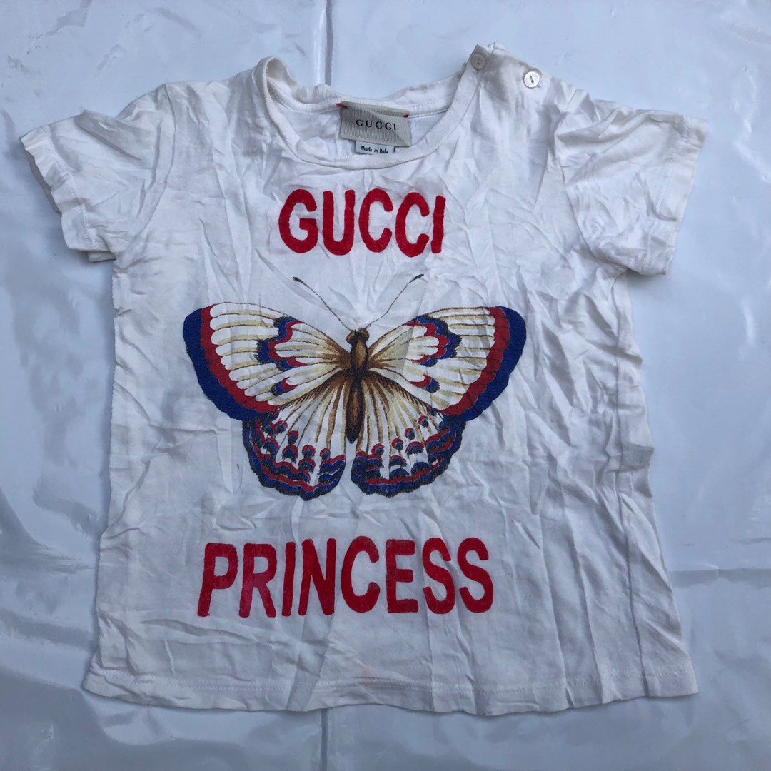 PO GUCCI PRINCESS BUTTERFLY BABY SHIRT 24 WHITE INFANT, Babies & Kids ...