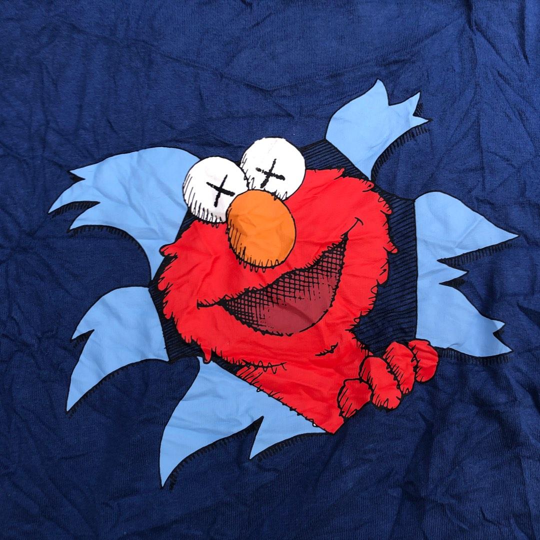 PO KAWS X ELMO SESAME STREET BLUE T SHIRT 150 KIDS YOUTH UNISEX STREET ...