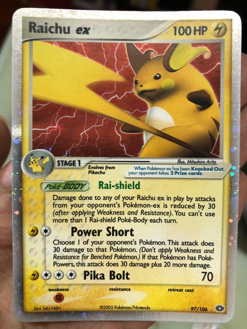 Pokemon ex - Raichu ex (EX Emerald), 興趣及遊戲, 玩具 & 遊戲類 - Carousell