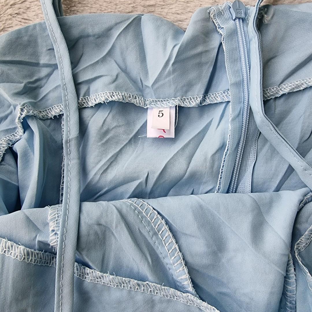 POWDER BLUE MINI DRESS LARGE-XXL, Women's Fashion, Dresses & Sets ...