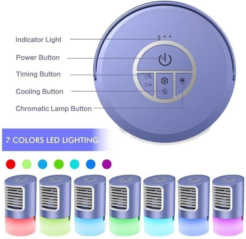 QUARED Personal Air Cooler, 3 in 1 Portable Air Conditioner, Mini ...