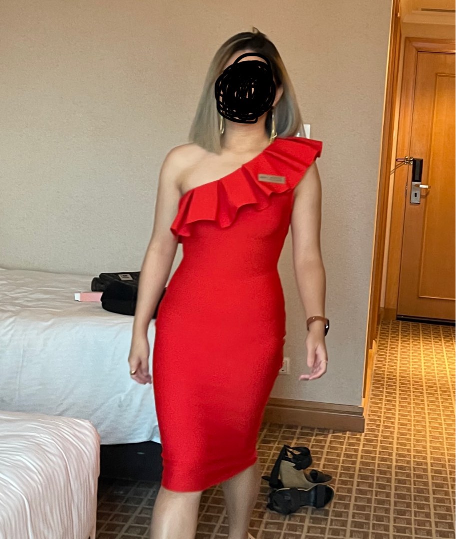 Red Bodycon toga Dress wedding gala dinner, Women's Fashion, Dresses ...
