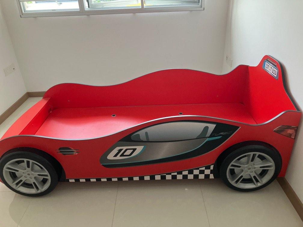 Red Super single car bed, Babies & Kids, Baby Nursery & Kids Furniture ...