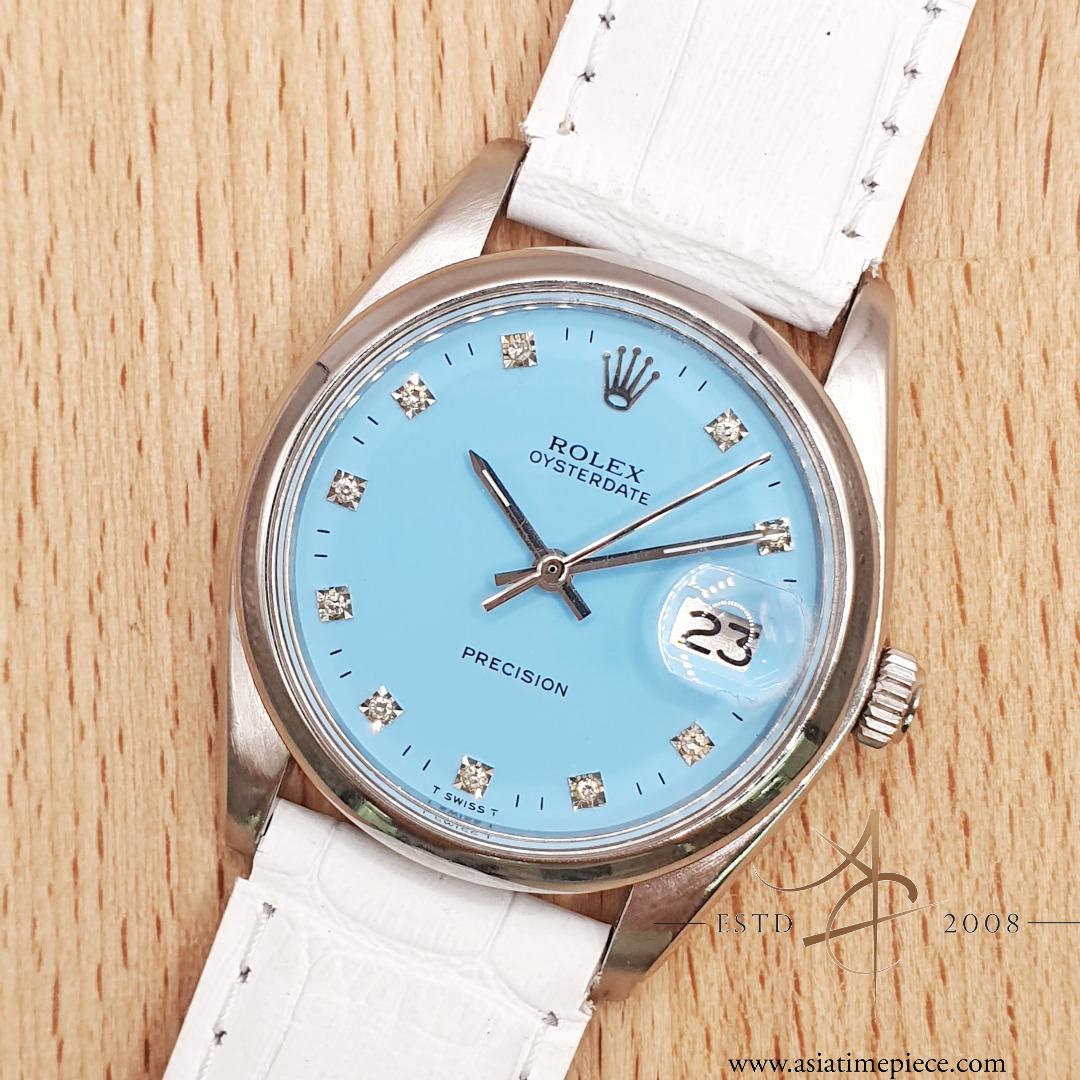 Rolex Precision 6694 Custom Tiffany Blue Dial Vintage Watch (1978 ...