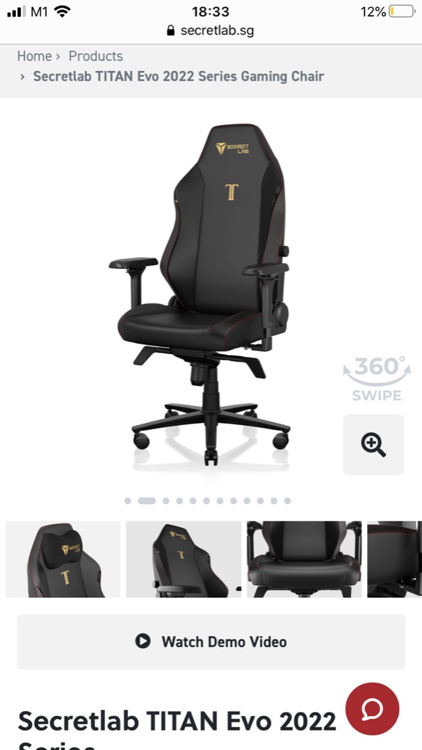 Secret Lab titan Evo 2022 series, Furniture & Home Living, Furniture ...