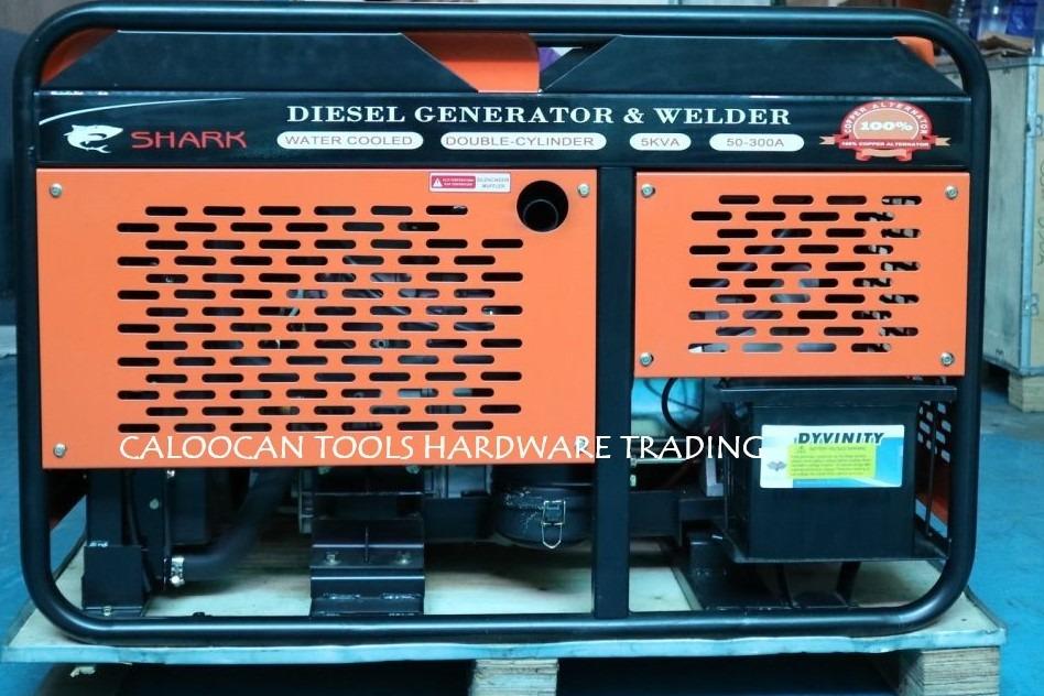 SHARK ITALY 4.5kva 300A Open Type Water Cooled Diesel Welding Generator ...