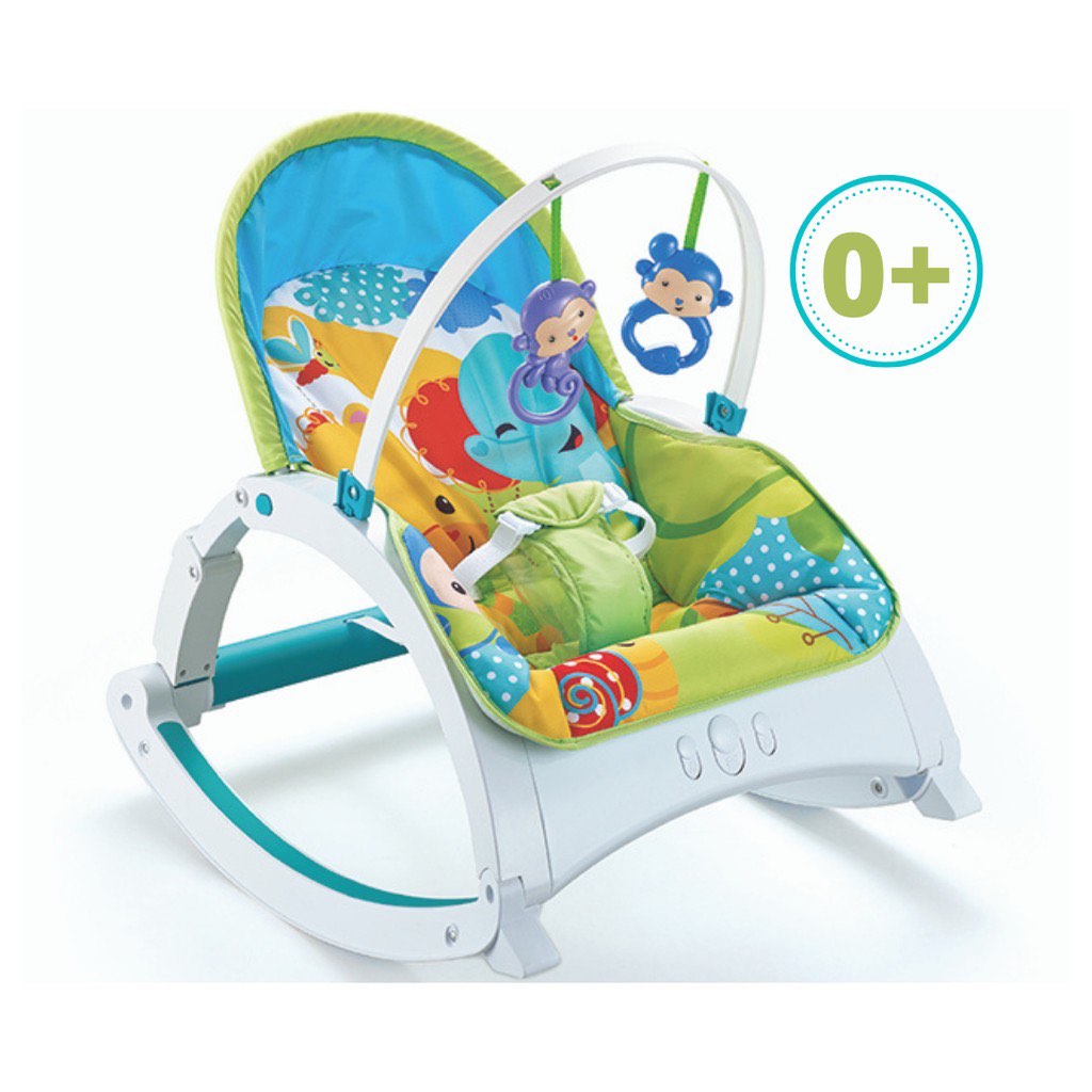 Shears Baby Rocker Musical Portable Rocker Green Animal Paradise Music ...