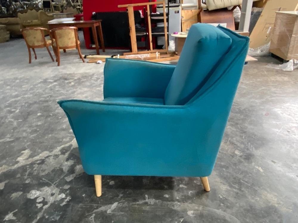 Single Seater Fabric Armchair Light Blue Colour / Kerusi Berlengan ...