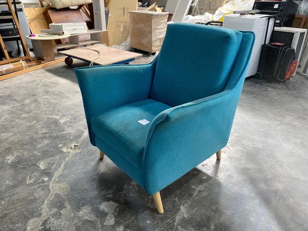 Single Seater Fabric Armchair Light Blue Colour / Kerusi Berlengan ...