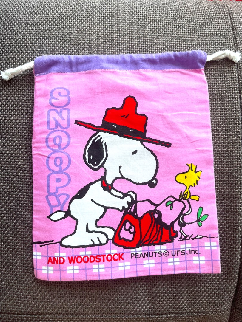 Snoopy & Woodstock Drawstring Bag, Hobbies & Toys, Collectibles ...