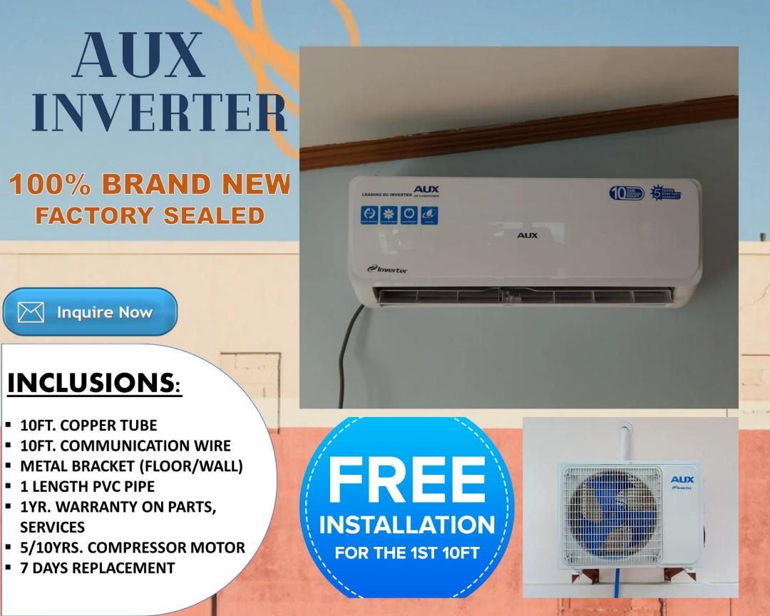 Split Type!!! Aux F Series Inverter With Free Installation, TV & Home ...