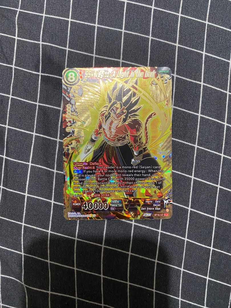 SS4 Vegito, A Light In The Dark SCR - Dragon Ball Super Card Game BT18 ...
