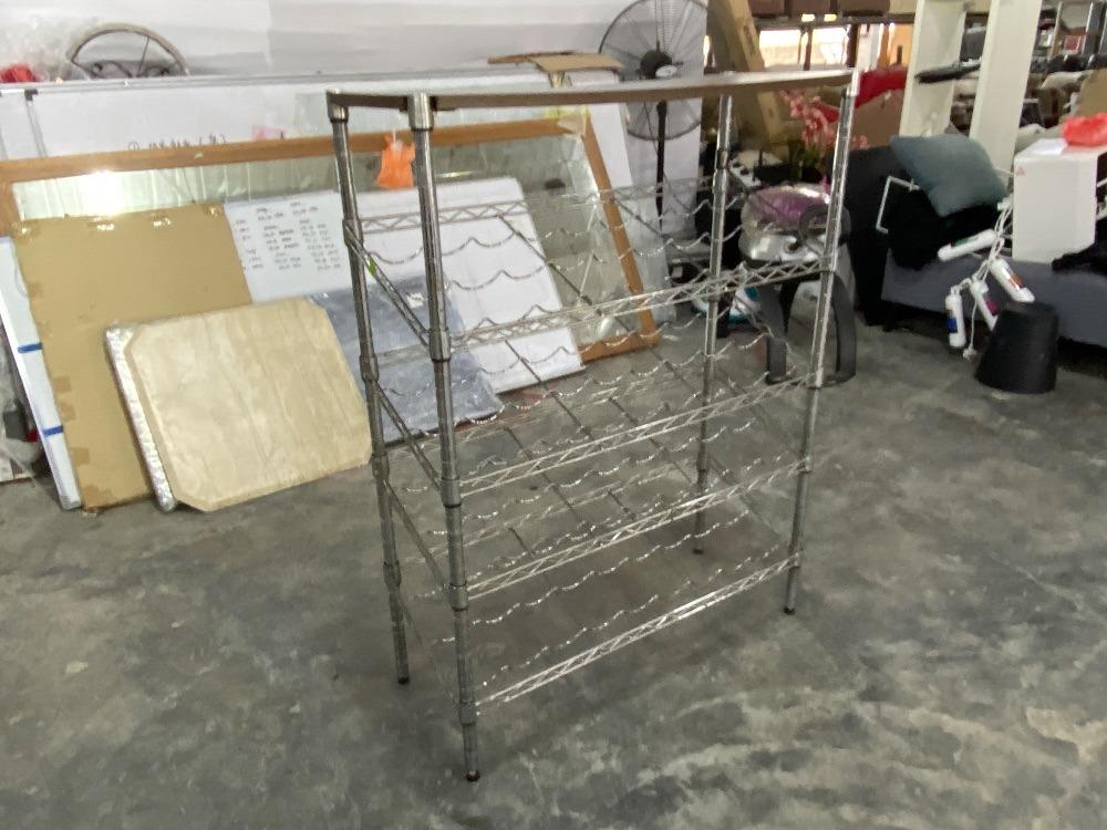 Steel Frame 4 Tier Simple Wine Rack / Rangka Keluli Rak Wain Mudah 4 ...