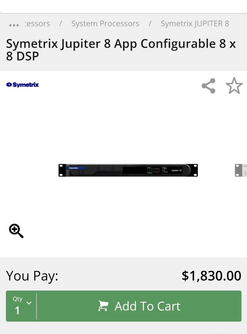 Symetrix Jupiter 8 DSP, Audio, Other Audio Equipment on Carousell
