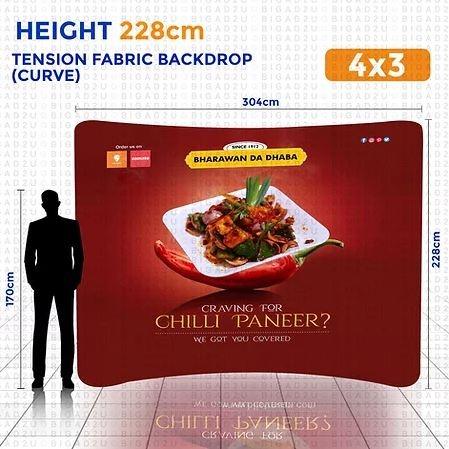 Fabric Backdrop 4x3 (Curve) *10ft(W)x7.5ft(H) for Exhibition, Event, Display Backdrop, Road Sale ...