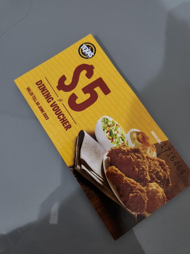Texas Chicken $5 voucher, Food & Drinks, Other Food & Drinks on Carousell