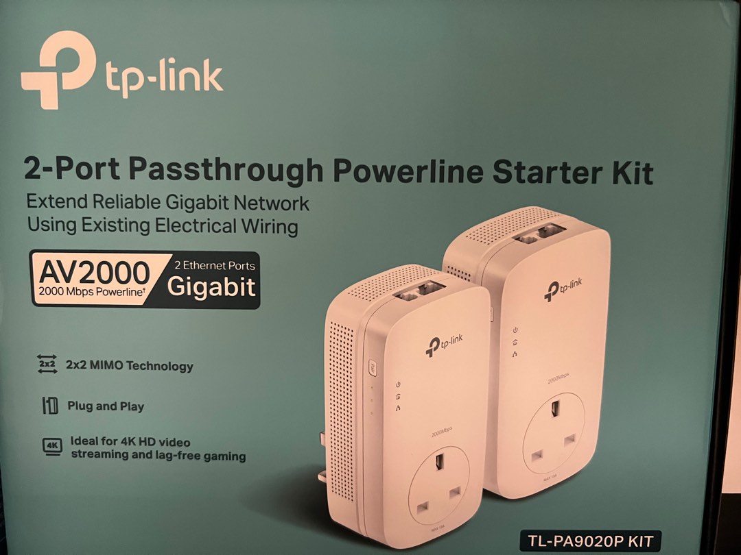 TP-Link 2-Port Passthrough Powerline Starter Kit, Computers & Tech ...