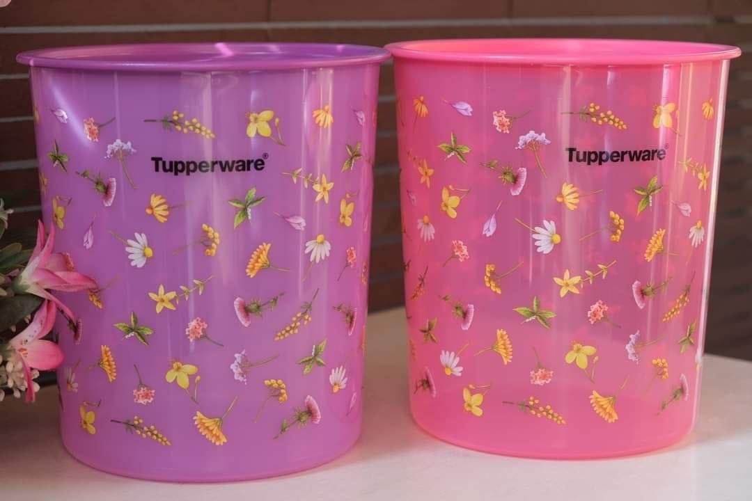 Tupperware Spring Bloom Maxi One Touch Canister 5.5L, Furniture & Home ...