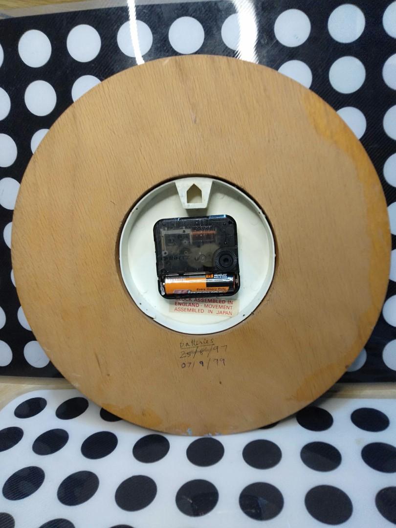 Vintage Solid Wood Baskerville Quartz Wall Clock Made In England ...