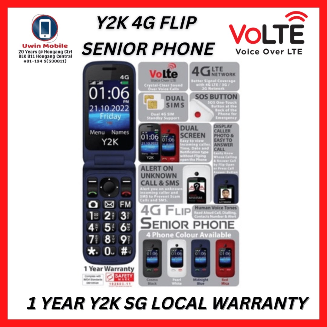 Y2K 4G Flip Senior Phone Volte, Mobile Phones & Gadgets, Mobile Phones ...