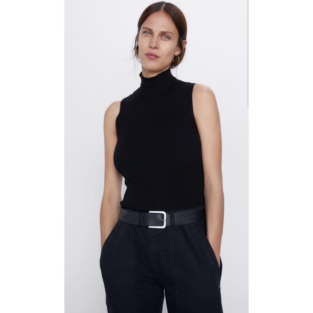 ZARA High Neck Top, Women's Fashion, Tops, Sleeveless on Carousell