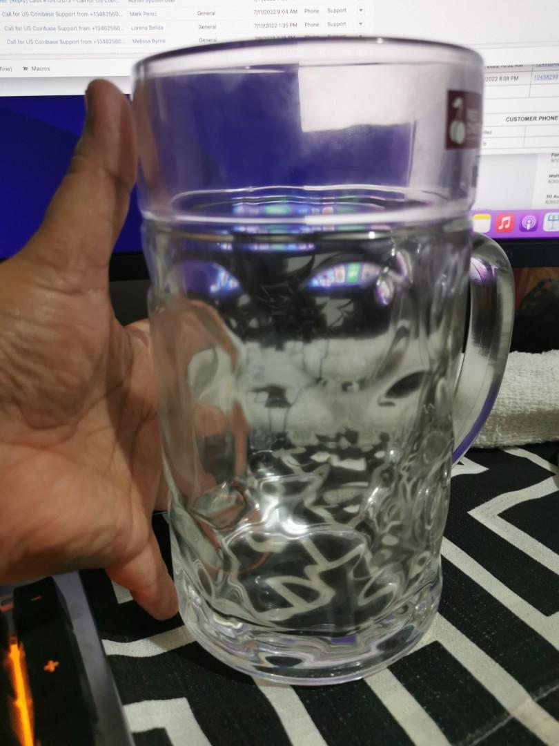 1 liter glass beer mug, Furniture & Home Living, Kitchenware ...
