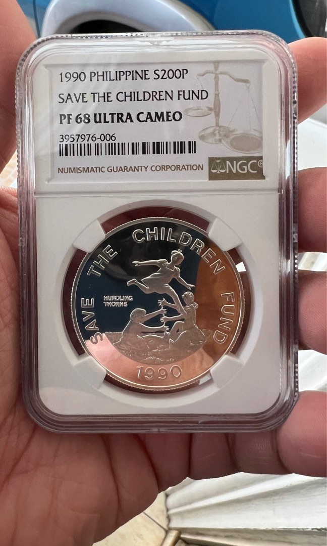 200 Piso Save the Children commemorative silver coin, Hobbies & Toys ...