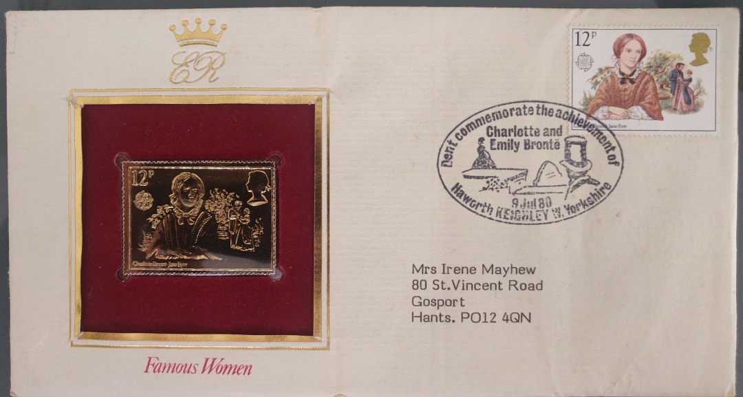 22ct Golden Replica of Famous Women UK stamp on First Day Cover ...
