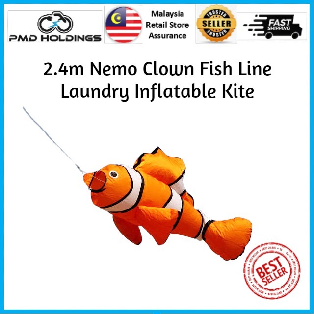 2.4m Nemo Clown Fish Line Laundry Inflatable Kite (Code : SE2), Sports ...