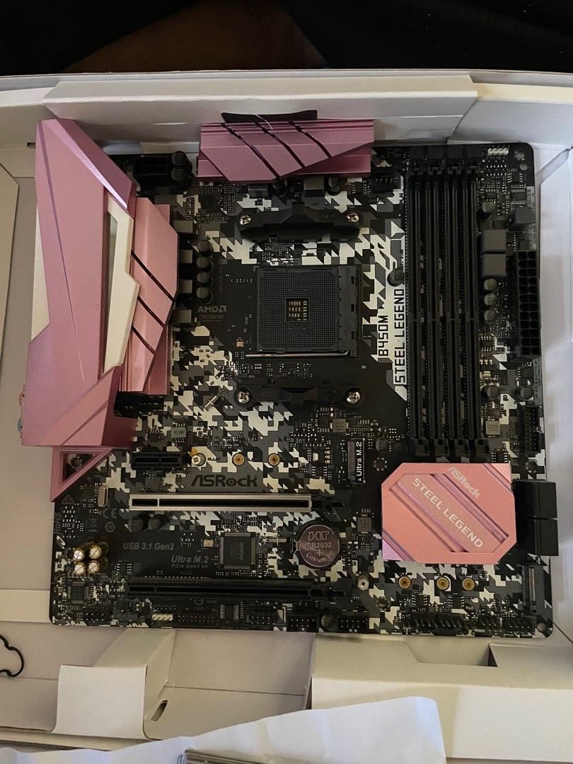ASROCK B450M Steel Legend Motherboard (PINK) OCPC X3TREME RGB 32GB ...