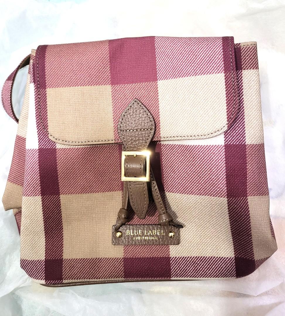 Authentic Japan Crestbridge Blue Label Pink PVC Checked Backpack, Women ...