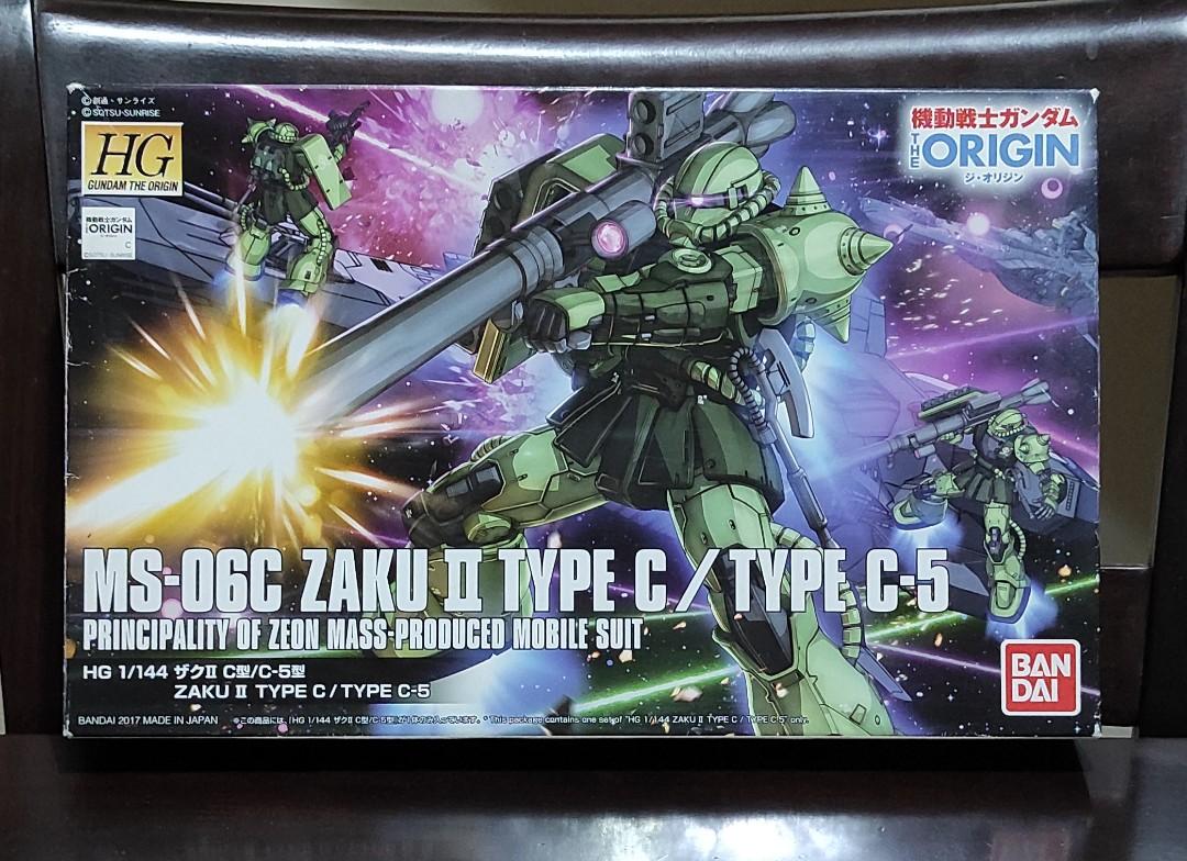 Bandai HG Gundam The Origin MS-06C Zaku II Model Kit (Built), Hobbies ...