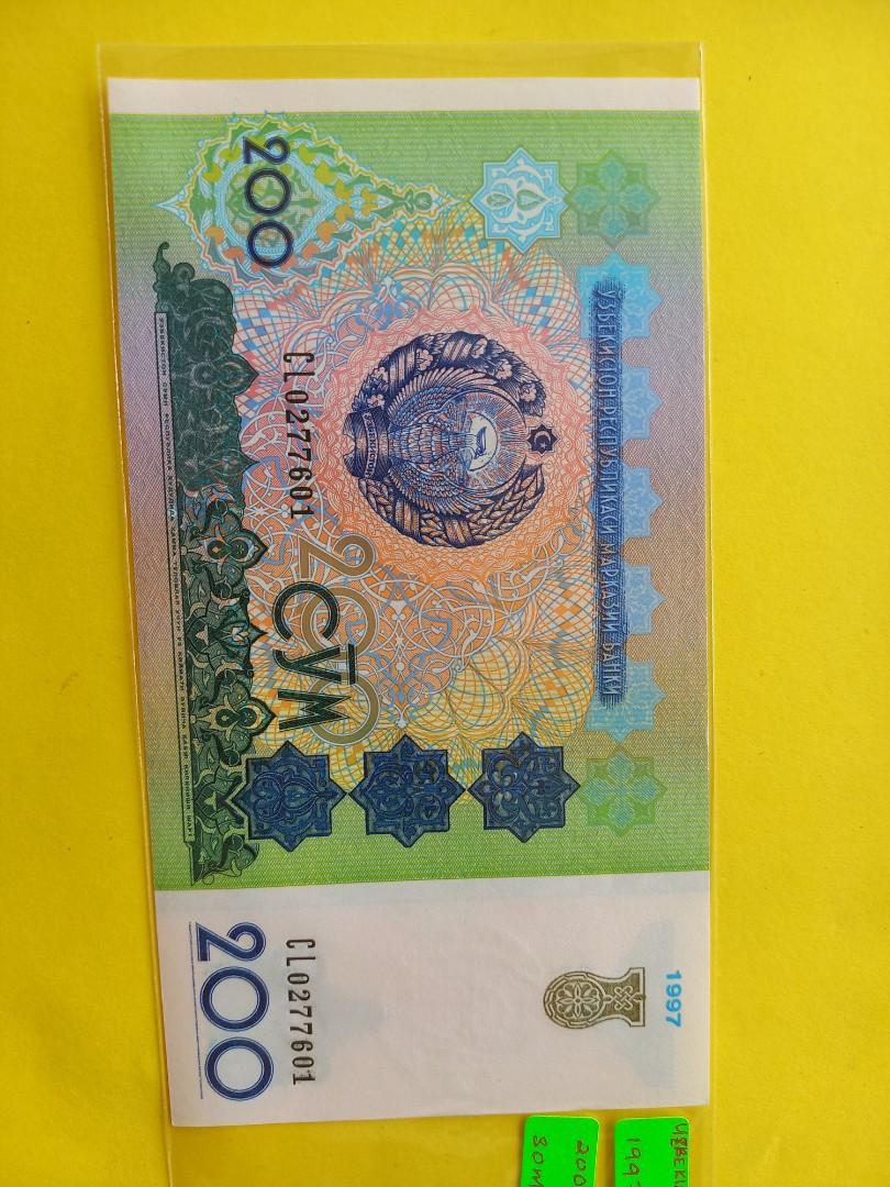 Banknotes Uzbekistan 200 som, Hobbies & Toys, Collectibles ...