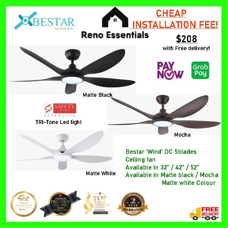 Ceiling fan Bestar Wind DC, Furniture & Home Living, Lighting & Fans ...