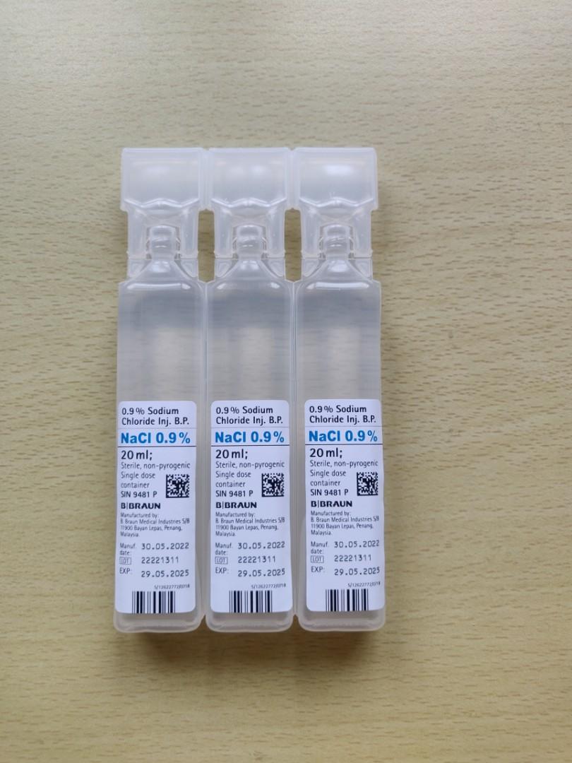 Braun Sodium Chloride NaCl 0.9% 20mls Saline Solution, Health ...