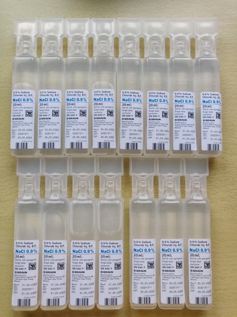 Braun Sodium Chloride NaCl 0.9% 20mls Saline Solution, Health ...