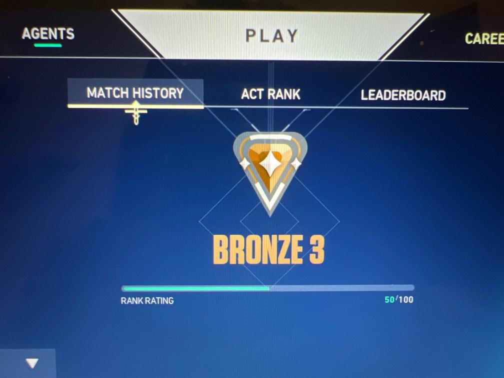 Bronze 3 Ranked Currently EP5 ACT2 Valorant Smurf Account, Video Gaming ...