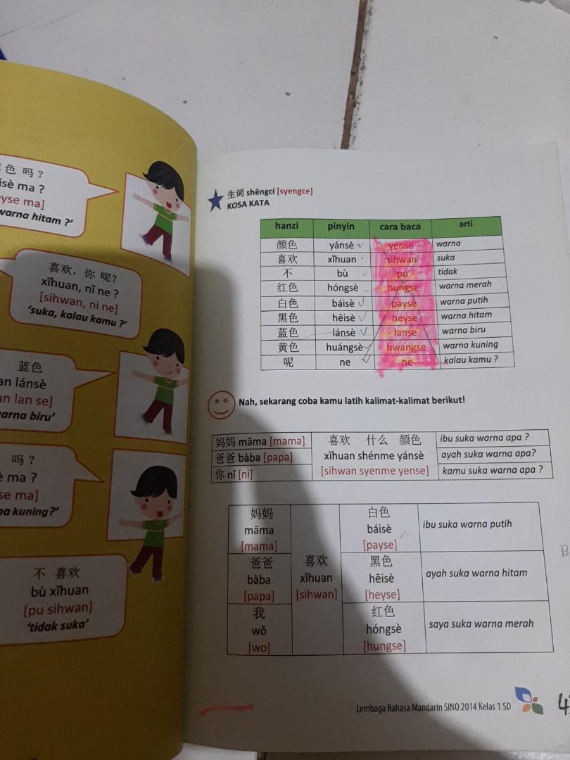 BUKU BESAR WO XUE HANYU SD KELAS 1 LEMBAGA BAHASA MANDARIN SINO, Buku ...
