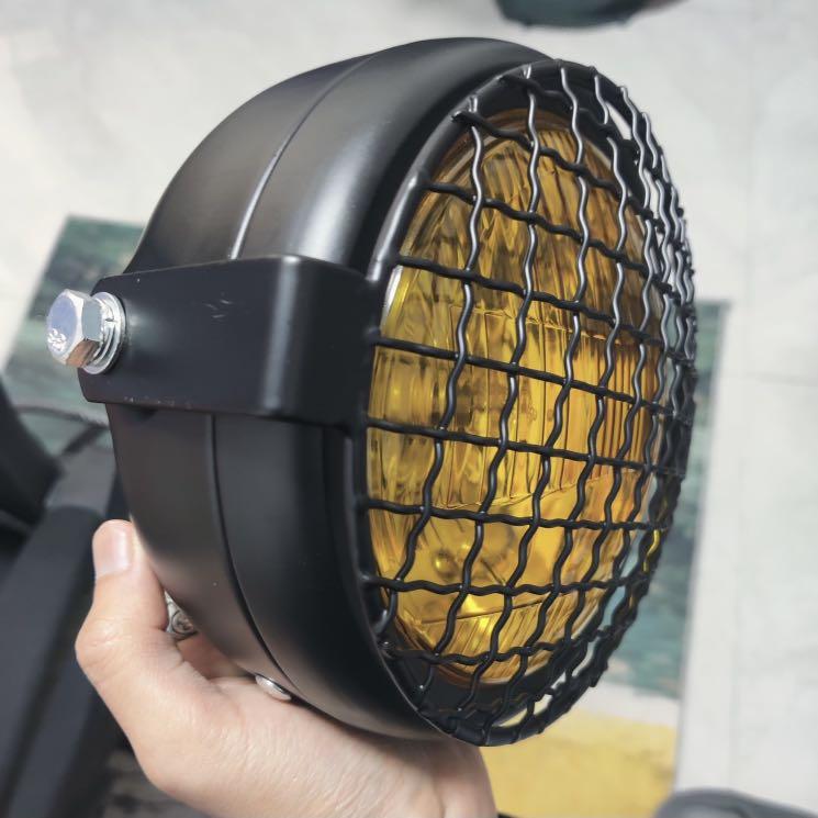 Cafe racer grill headlight head light fork mounted w175 xsr Royal ...