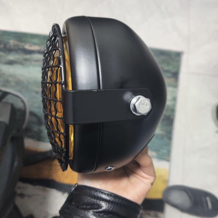 Cafe racer grill headlight head light fork mounted w175 xsr Royal ...