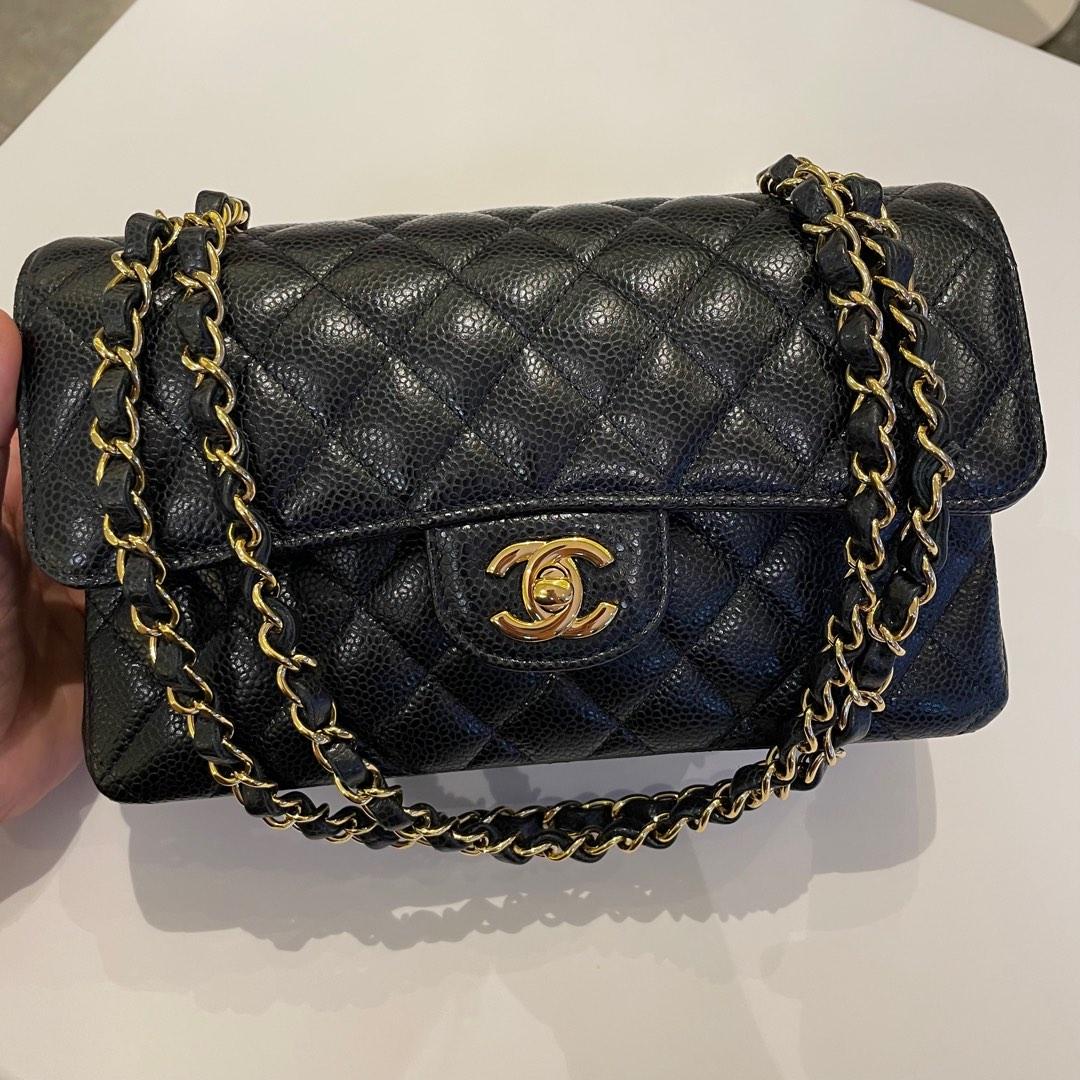Caviar Chanel Classic Flap Small Gold Hardware, Luxury, Bags & Wallets ...