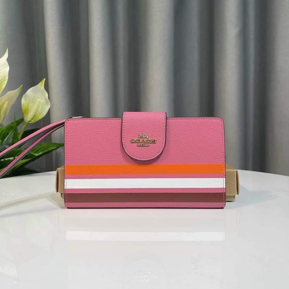 Coach Tech Phone Wallet in Colorblock with Stripe, Women's Fashion ...