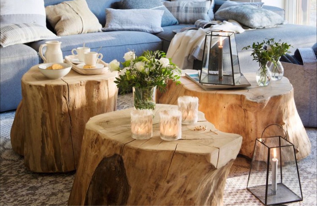 Coffee table, stumps #set of 3 pcs, Furniture & Home Living, Home Decor ...